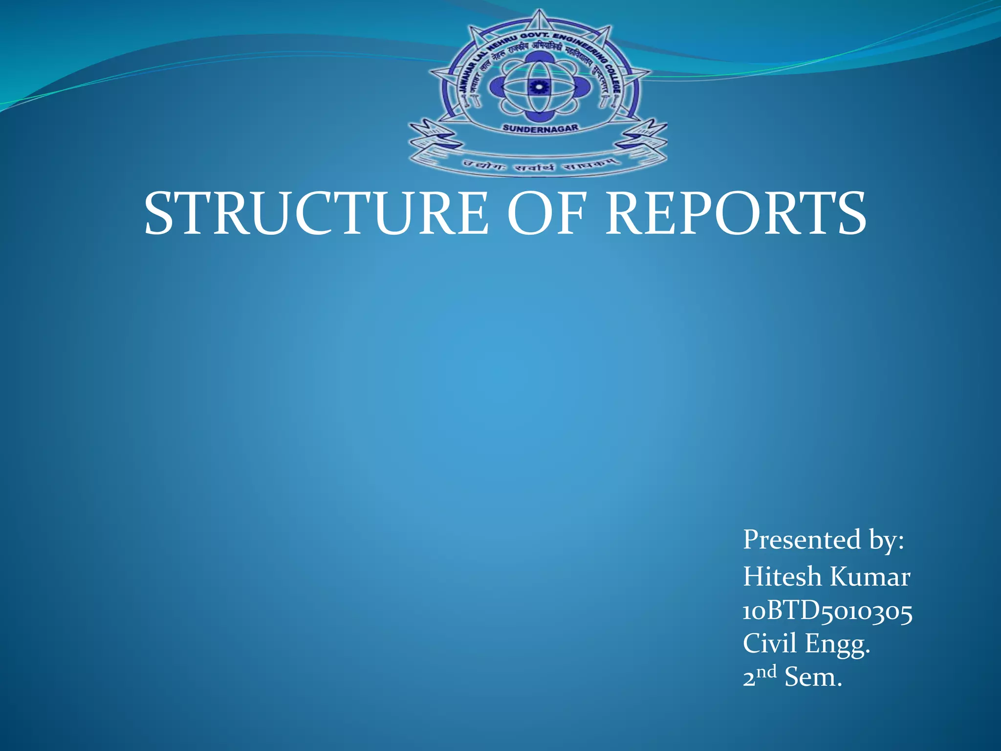 Structure of report | PPTX