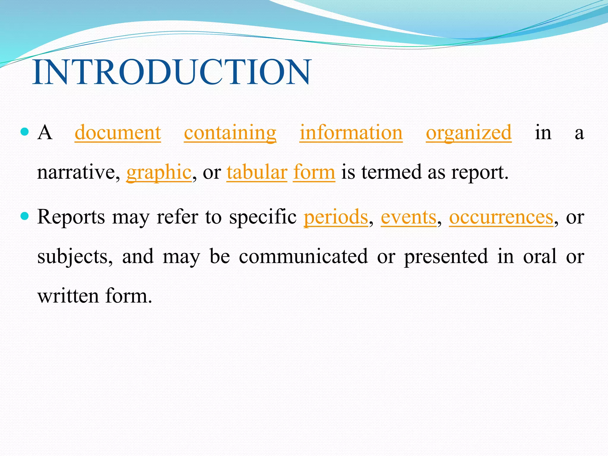 Structure of report | PPTX
