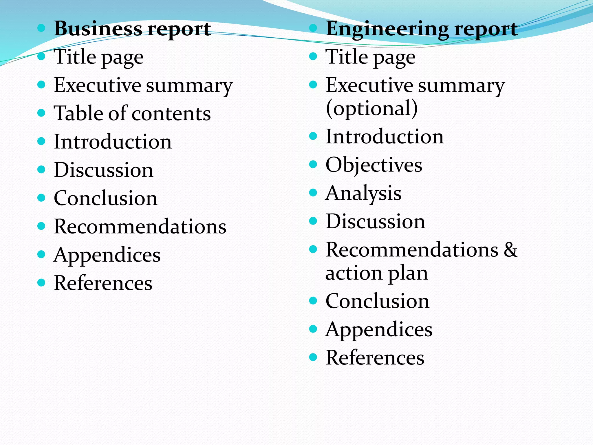 Structure of report | PPTX