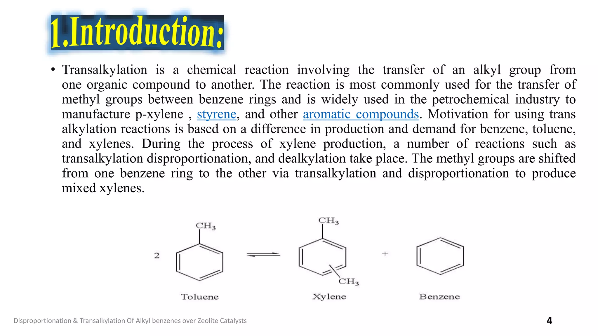 Disproportination and Transalkylation of alkyl benzene | PPTX