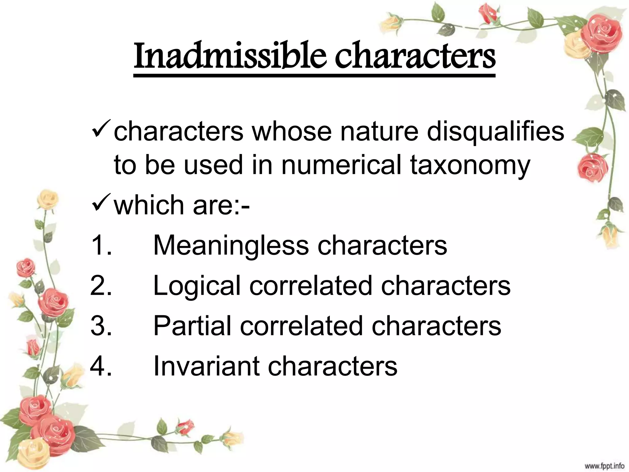 Taxonomic Characters | PPTX