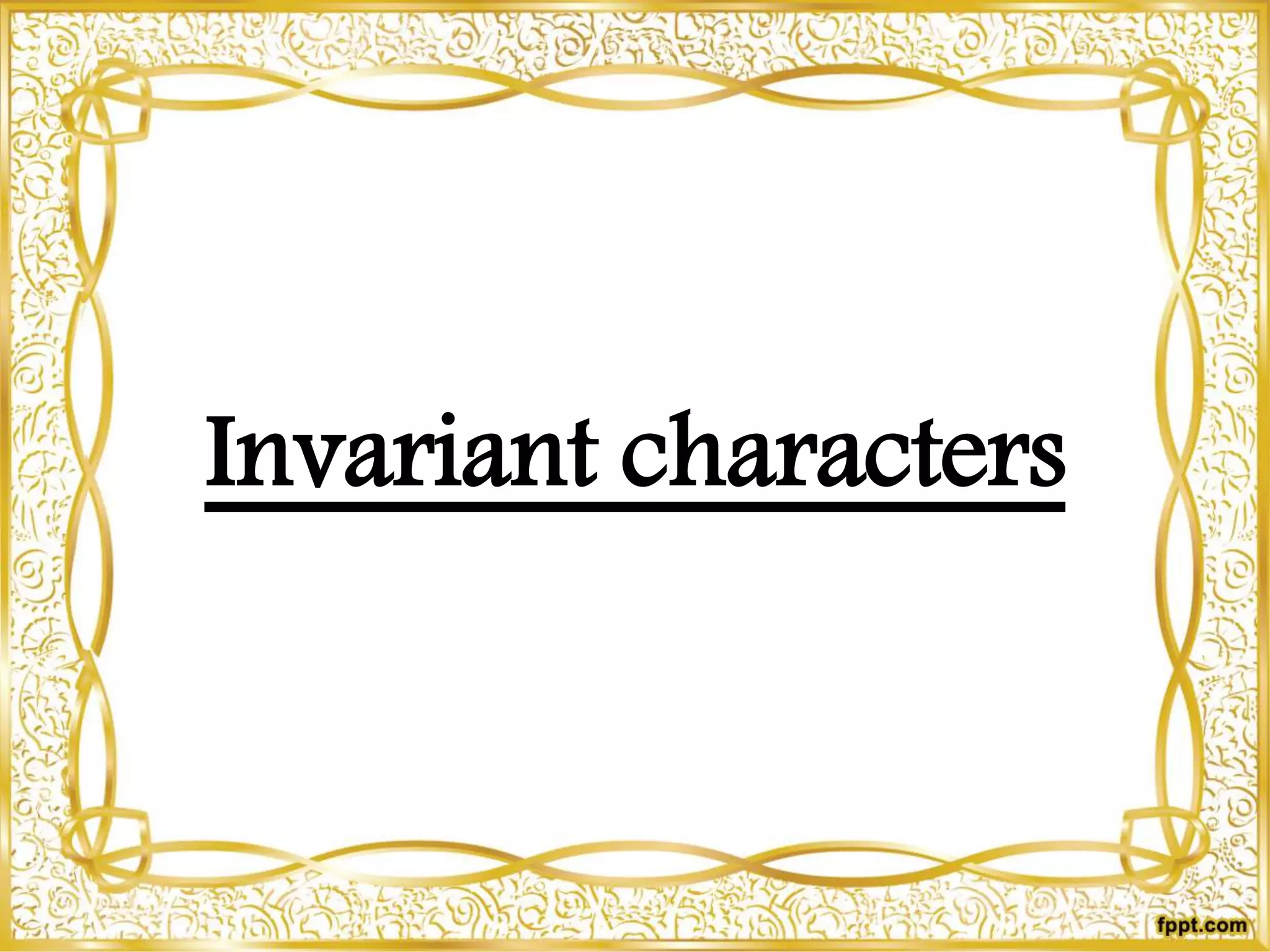 Taxonomic Characters | PPTX