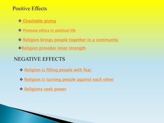 Positive and Negative Effects of Religion | PPTX