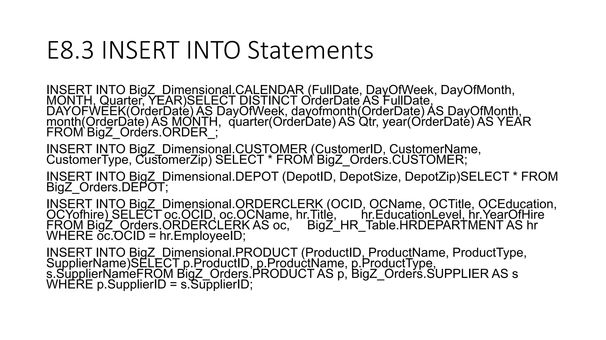 Data Warehouse Project | PPTX