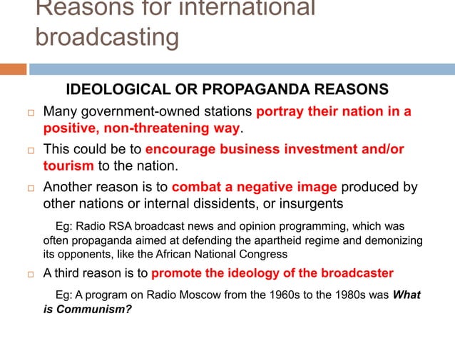 INTERNATIONAL BROADCASTING | PPTX | World/International Music | Music