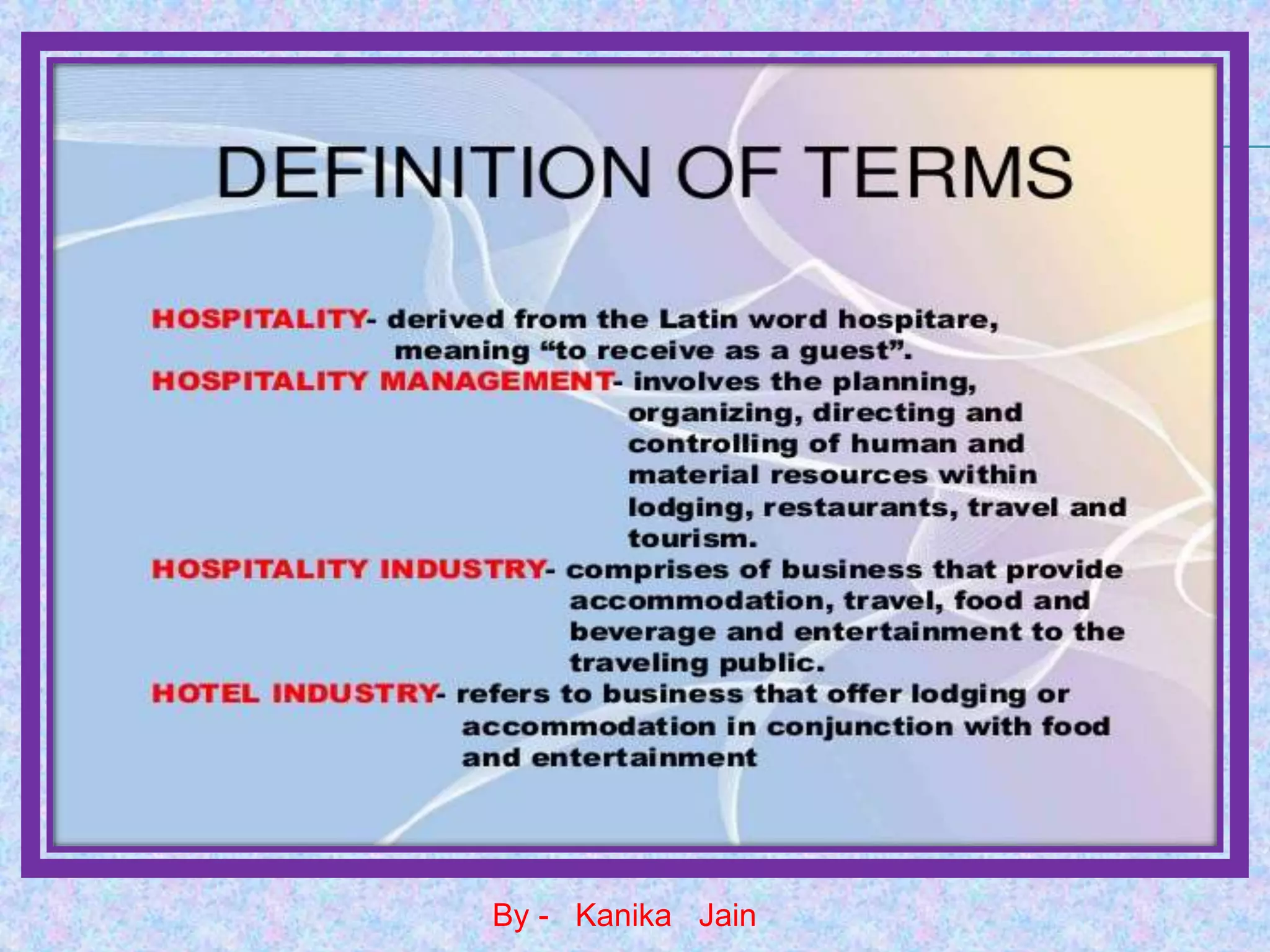 Hospitality and Tourism Managemnt | PPTX
