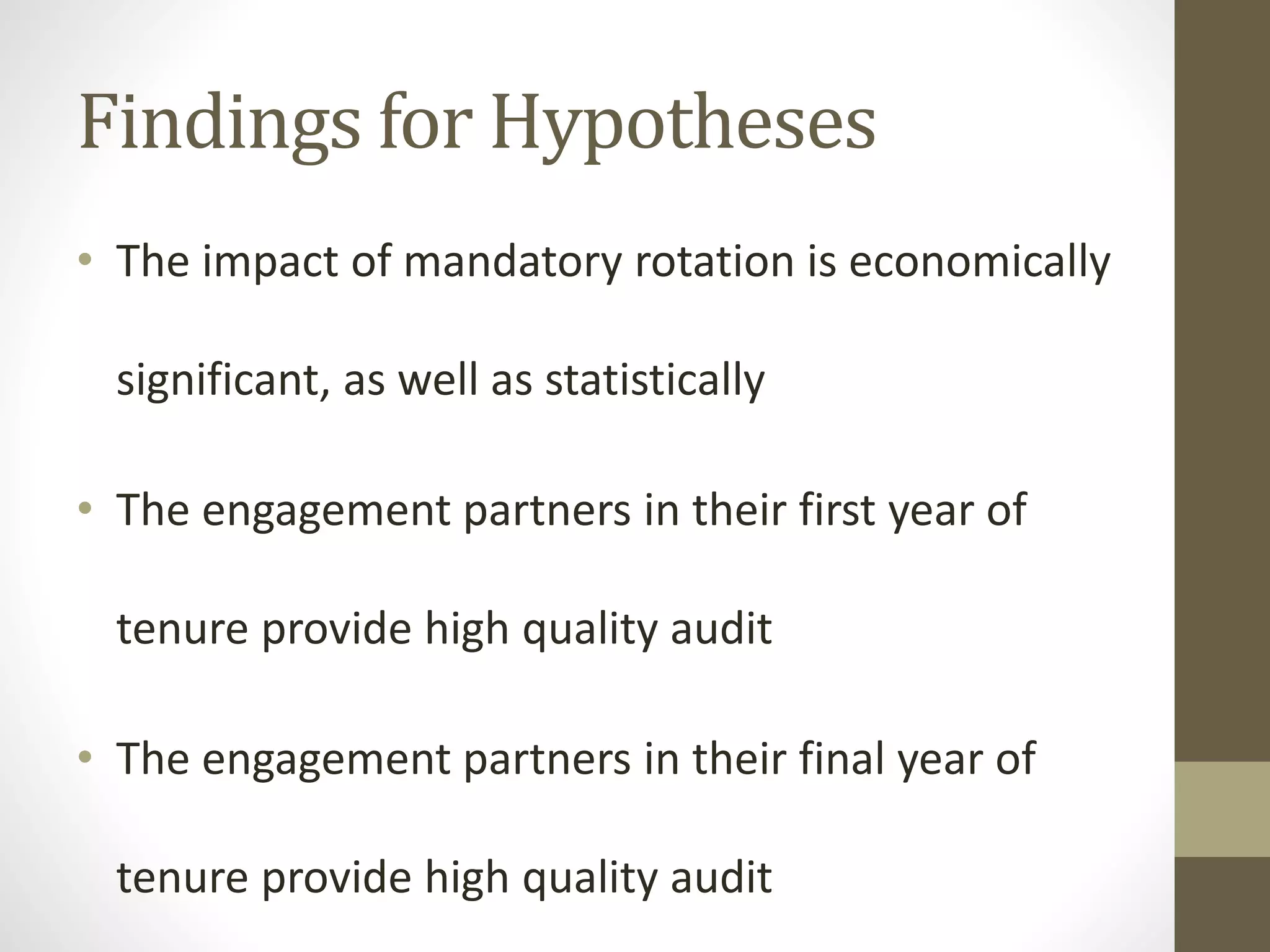 Does Mandatory Rotation of Audit Partners Improve Audit Quality? | PPT