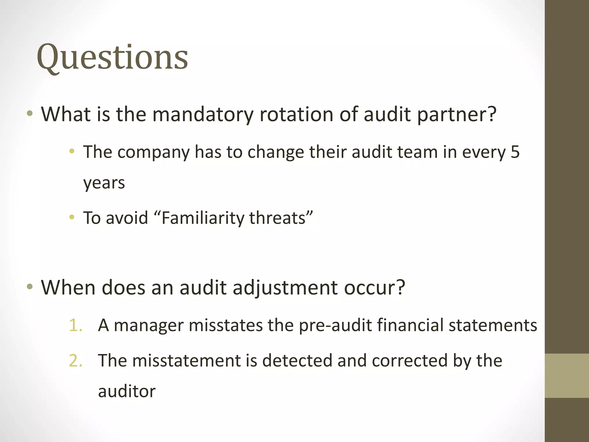 Does Mandatory Rotation of Audit Partners Improve Audit Quality? | PPT