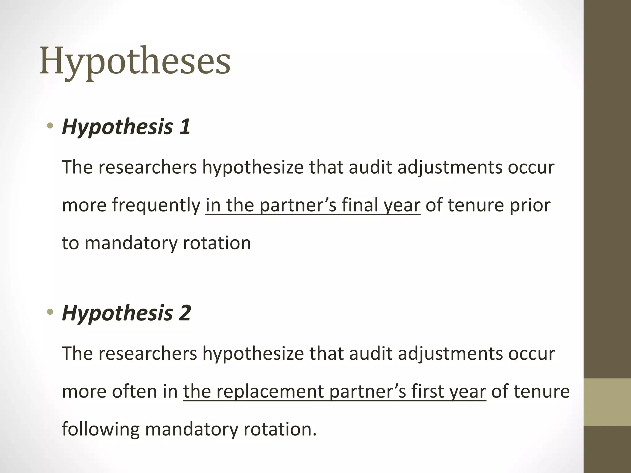 Does Mandatory Rotation of Audit Partners Improve Audit Quality? | PPT