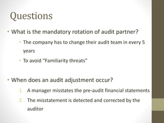 Does Mandatory Rotation of Audit Partners Improve Audit Quality? | PPT
