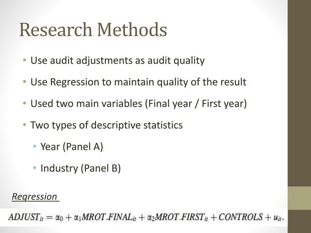 Does Mandatory Rotation of Audit Partners Improve Audit Quality? | PPT