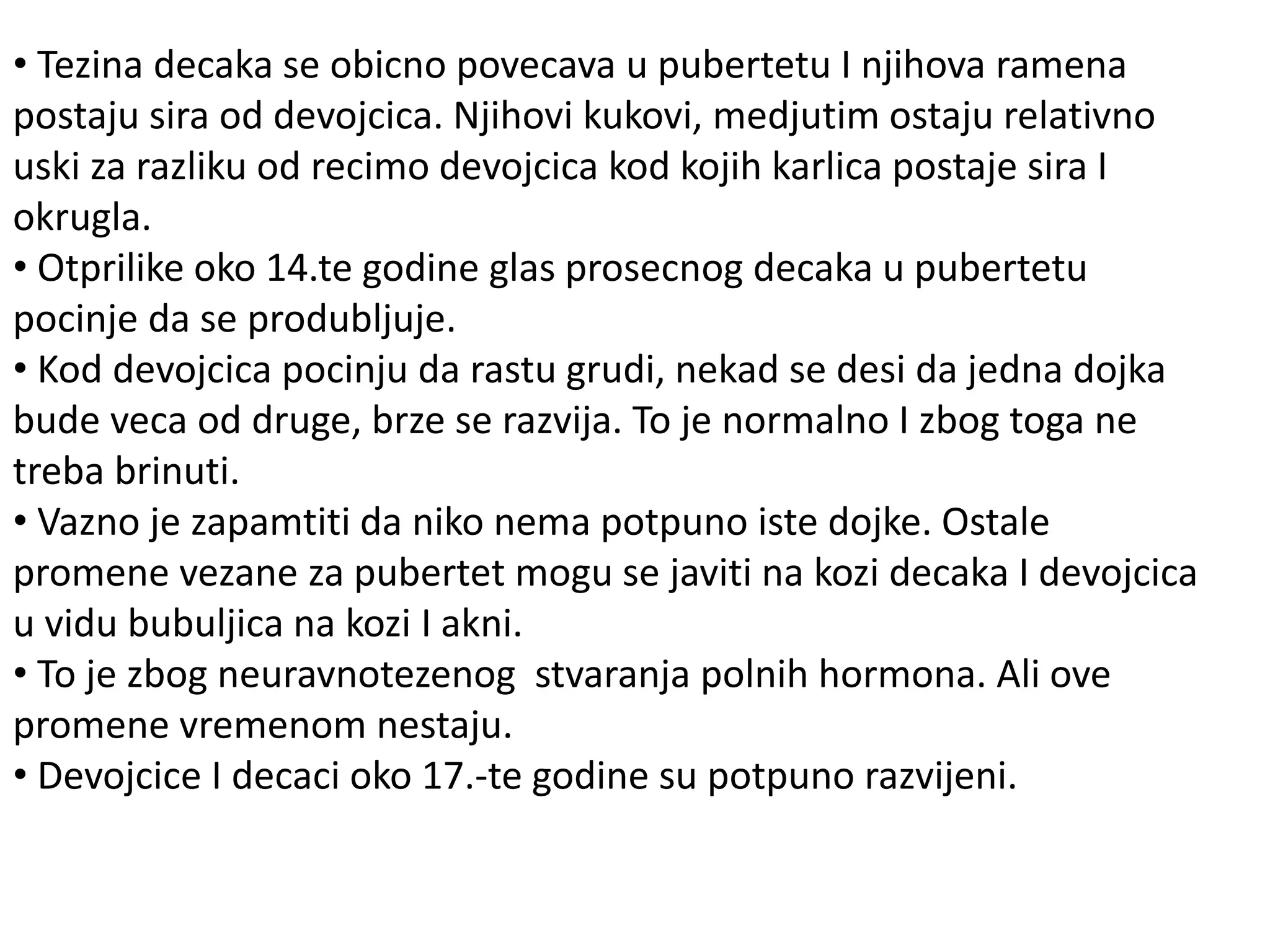 Pubertet i adolescencija | PPTX