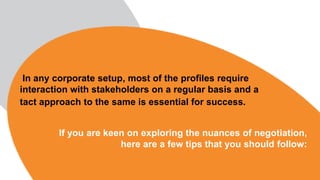 6 TIPS TO NEGOTIATE BETTER | PPTX