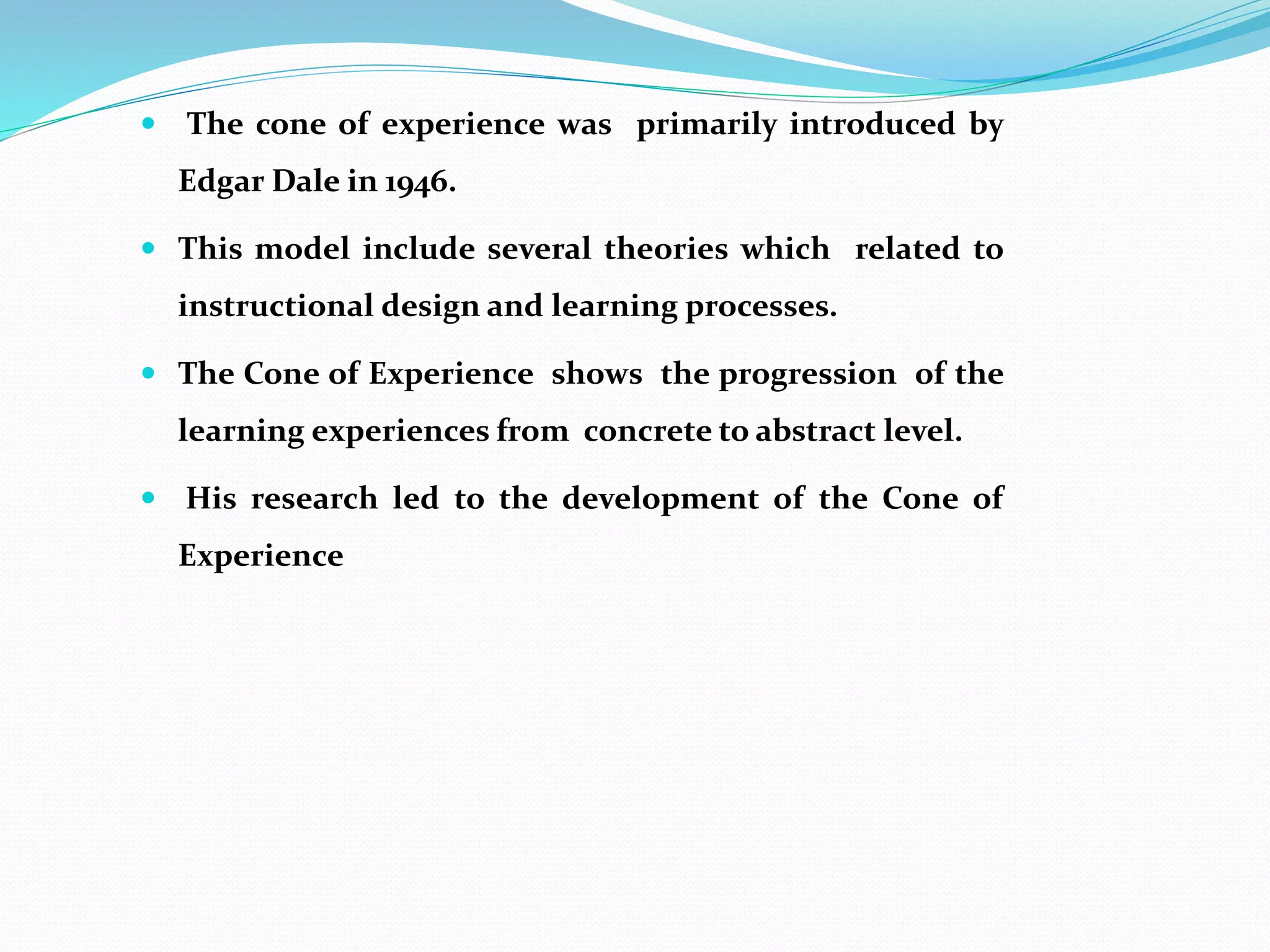 edgar dales's cone of experience | PPTX