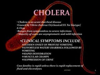 CHOLERA EPIDEMIOLOGY | PPTX
