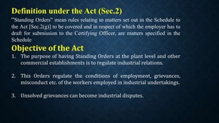 Presentation on Industrial Employment Standing Order Act,1946 | PPTX