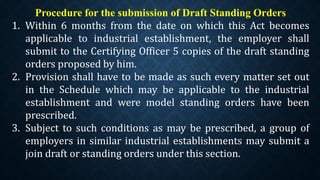 Presentation on Industrial Employment Standing Order Act,1946 | PPTX