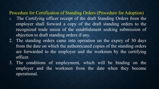 Presentation on Industrial Employment Standing Order Act,1946 | PPTX