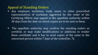 Presentation on Industrial Employment Standing Order Act,1946 | PPTX
