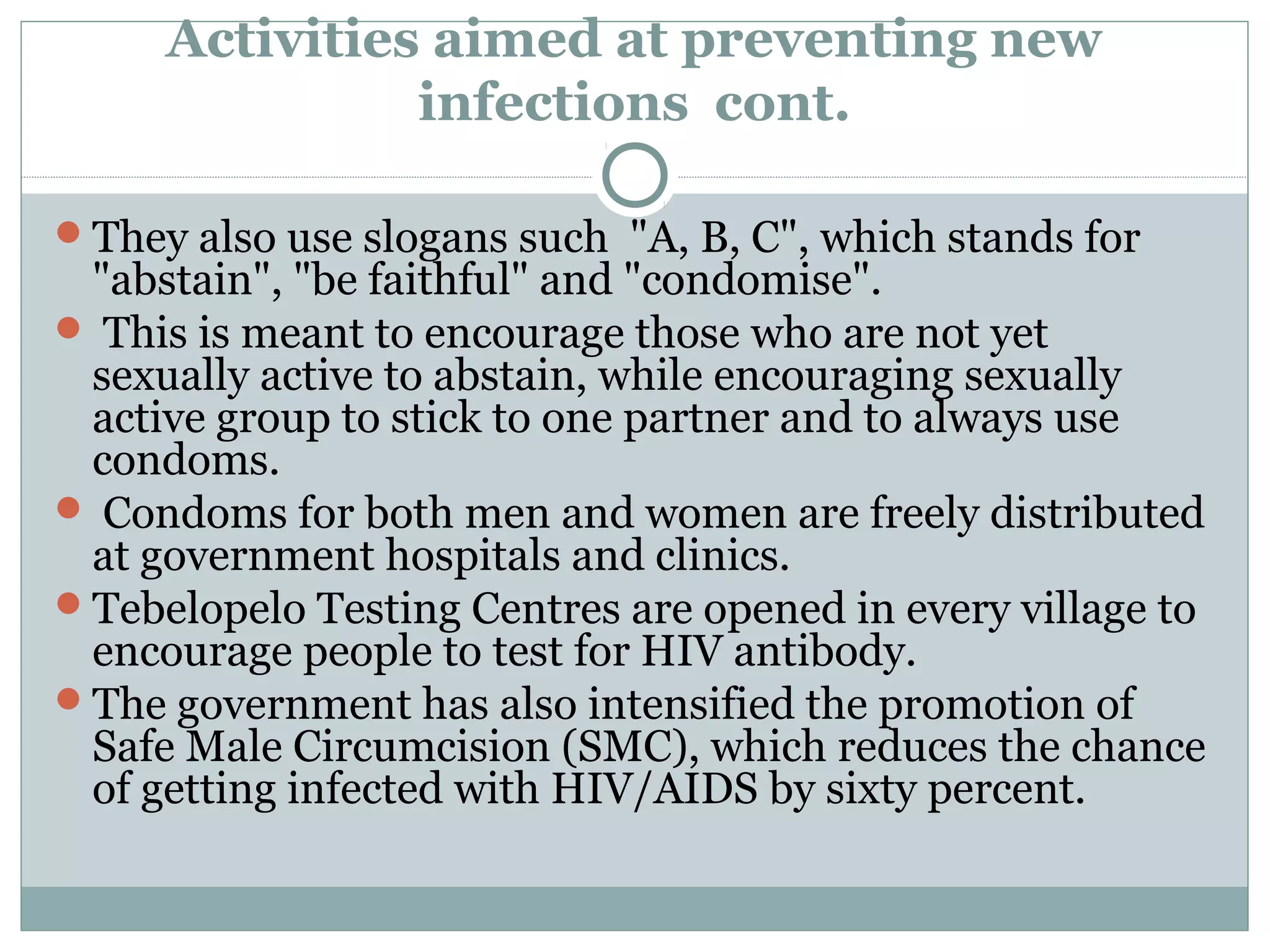 Strategies Used to Control HIV/AIDS in Botswana | PPT