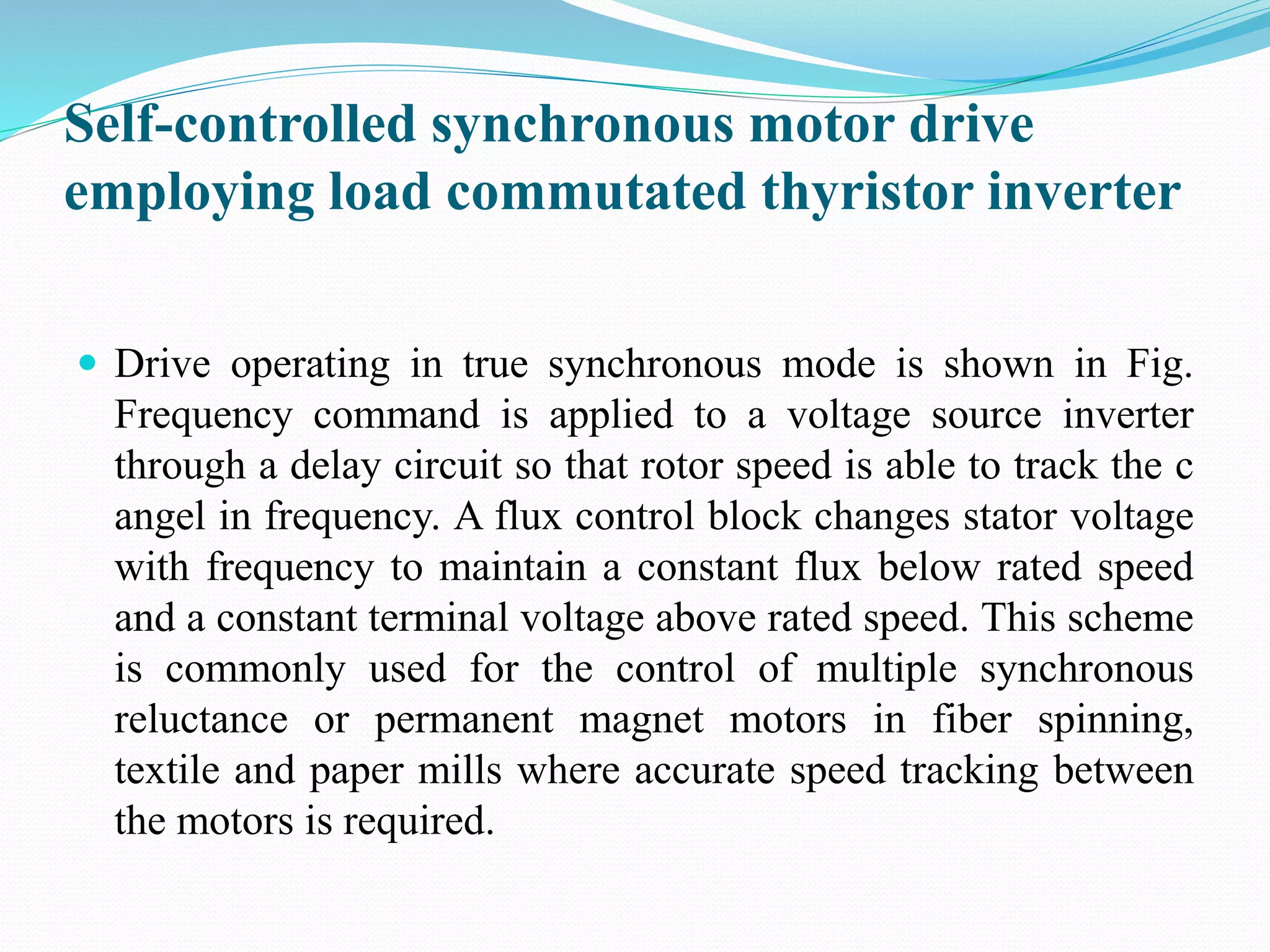 Synchronous motor drive | PPTX