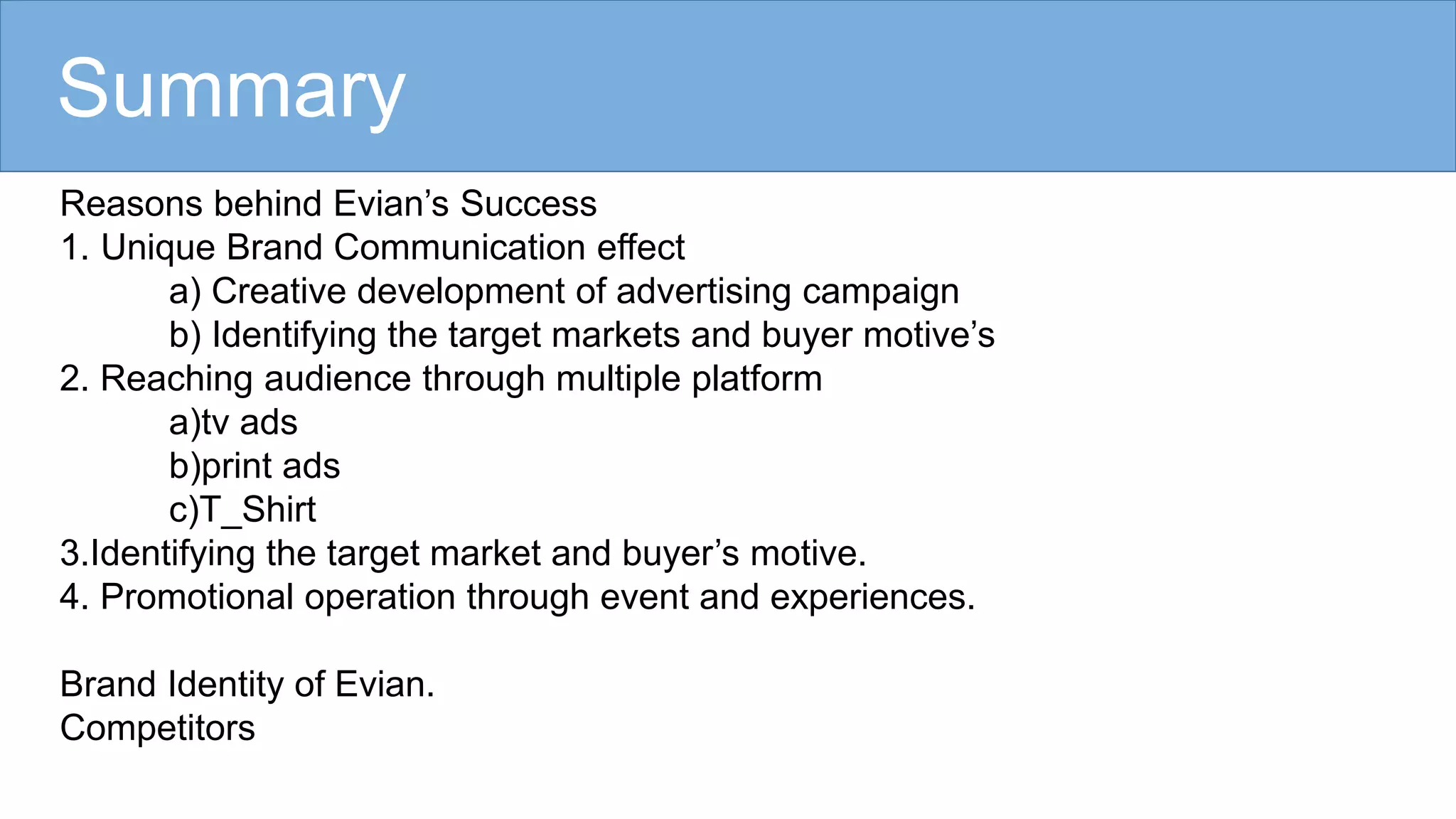 Evian case study analysis | PPTX