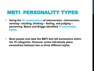 MBTI PERSONALITY TYPES | PPT