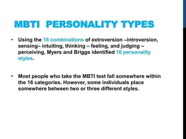 MBTI PERSONALITY TYPES | PPT