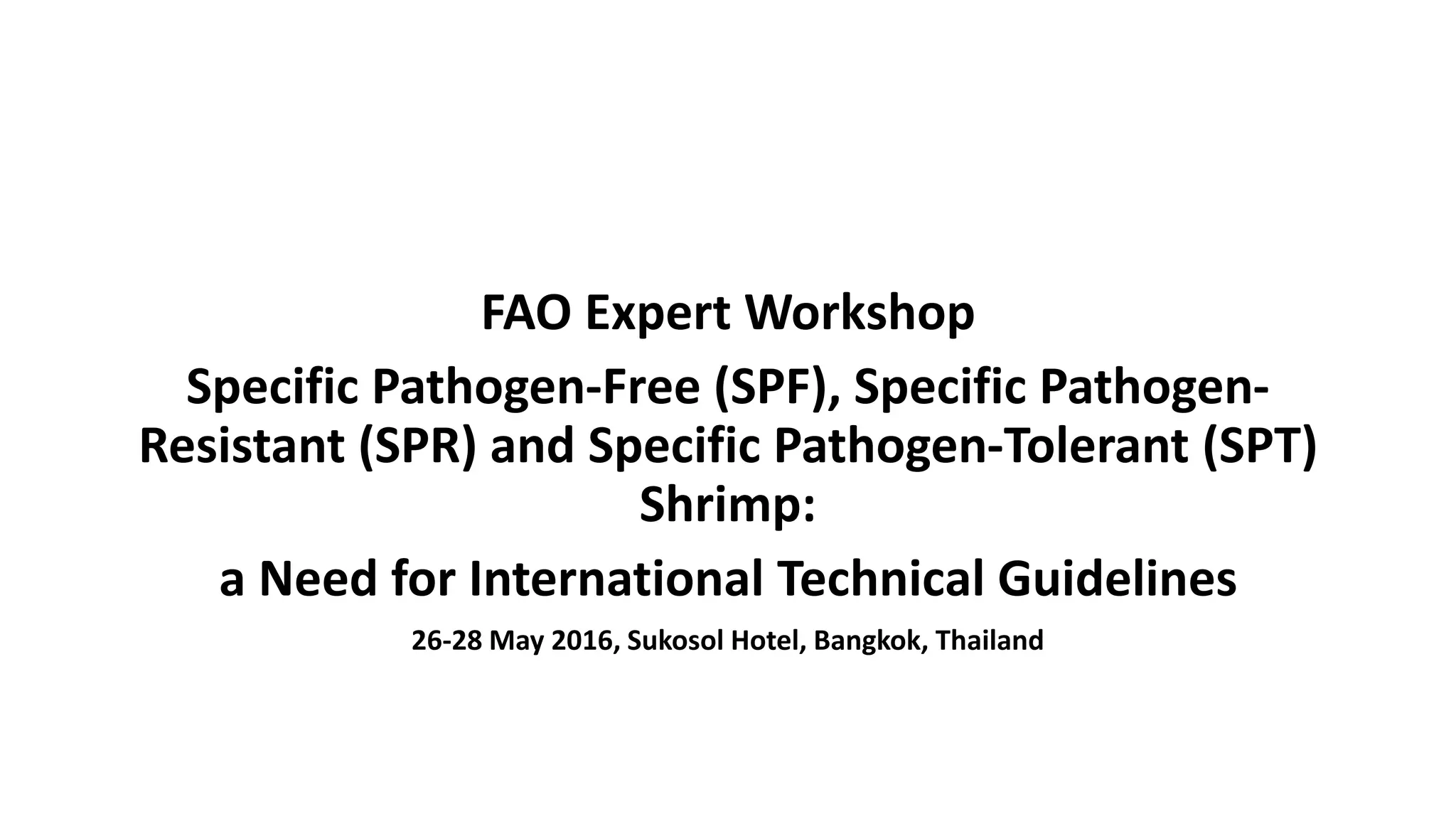 Presentation 2.11 Specific pathogen-free (SPF), specific pathogen ...