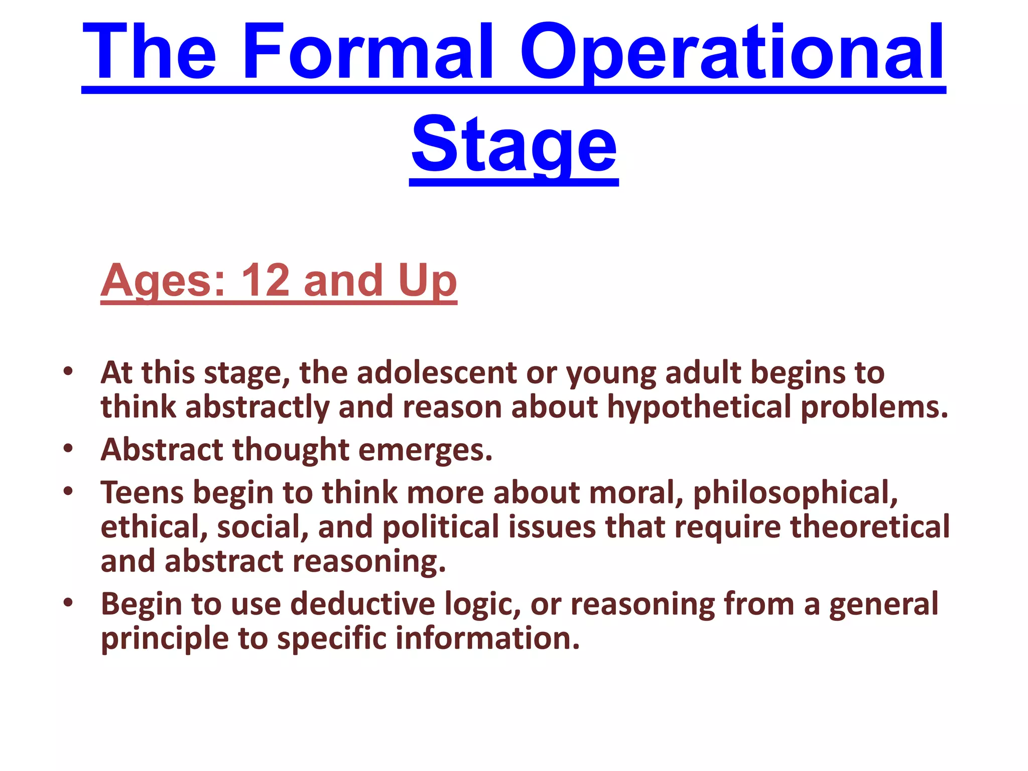 Piaget Theory of Cognitive Development Part-II | PPTX