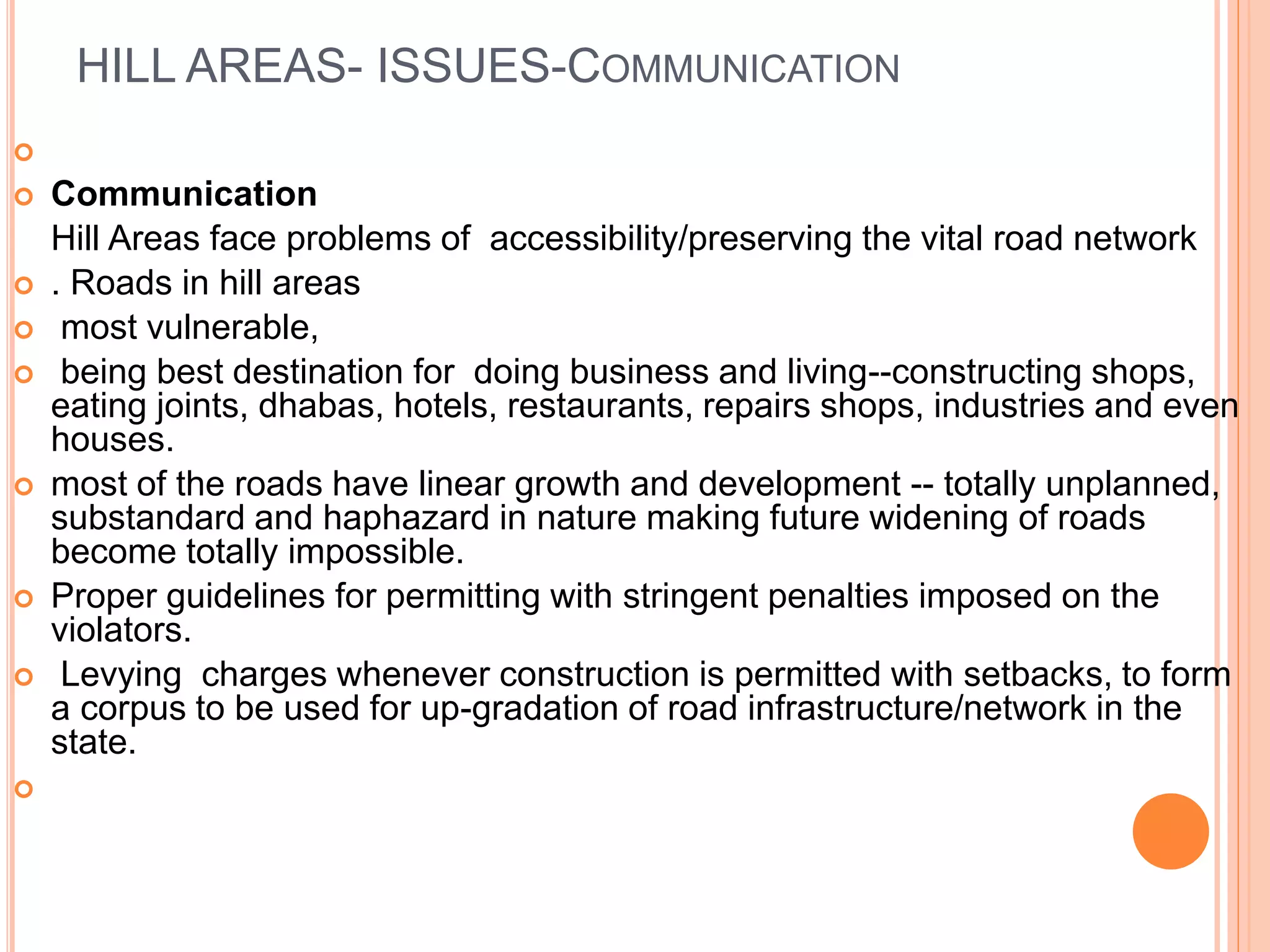 PROMOTING SUSTAINABLE DEVELOPMENT OF HILL AREAS- ISSUES AND OPTIONS | PPT