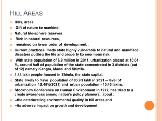 PROMOTING SUSTAINABLE DEVELOPMENT OF HILL AREAS- ISSUES AND OPTIONS | PPT