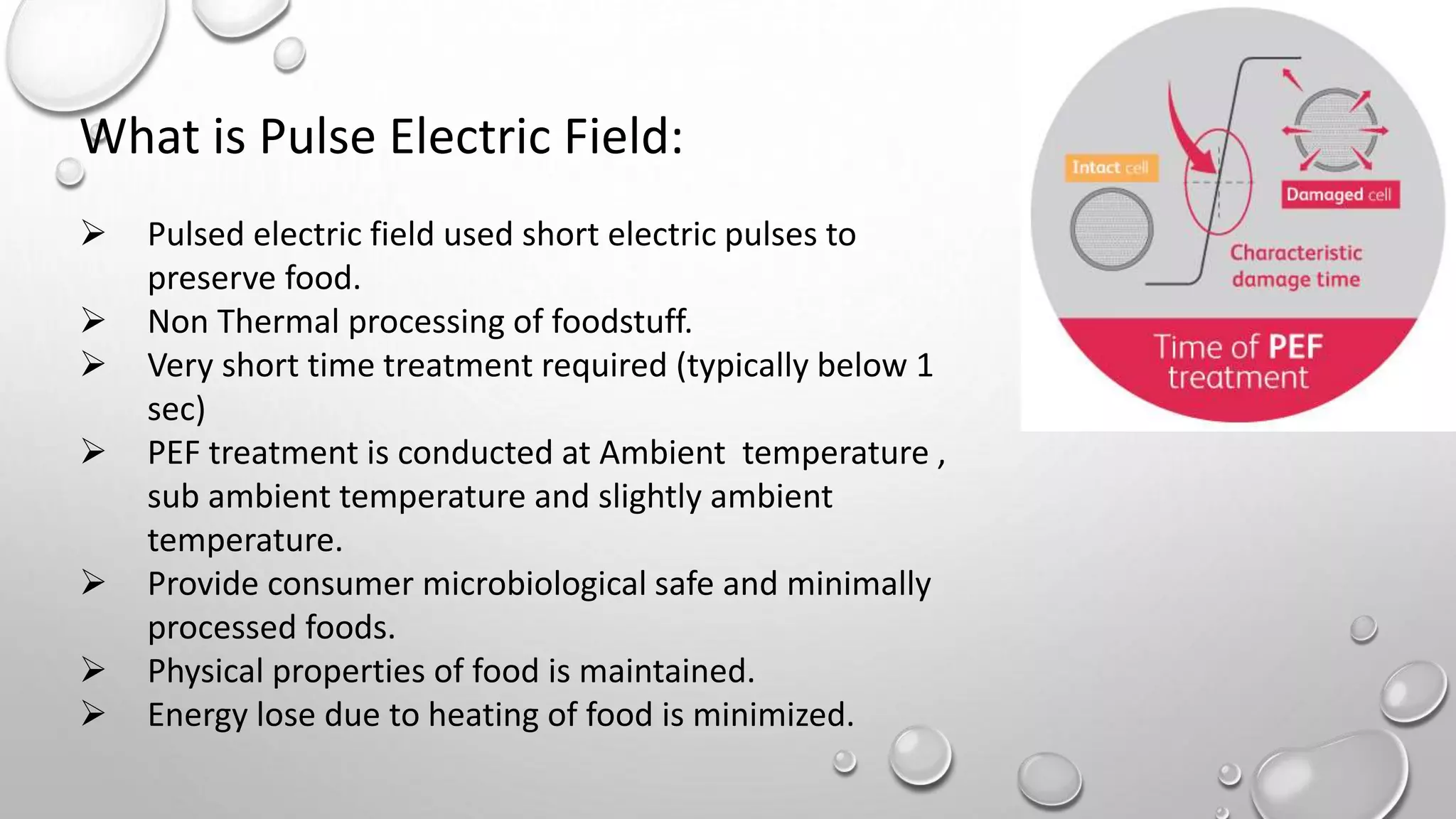 pulsed electric field A new technology for food preservation | PPT