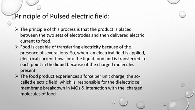 pulsed electric field A new technology for food preservation | PPT