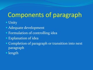 narration and paragraph development | PPTX