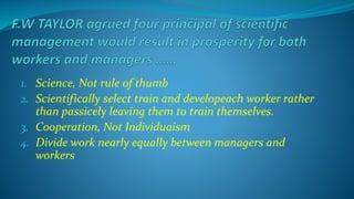 Implementation Of Scientific Management Theories. | PPTX
