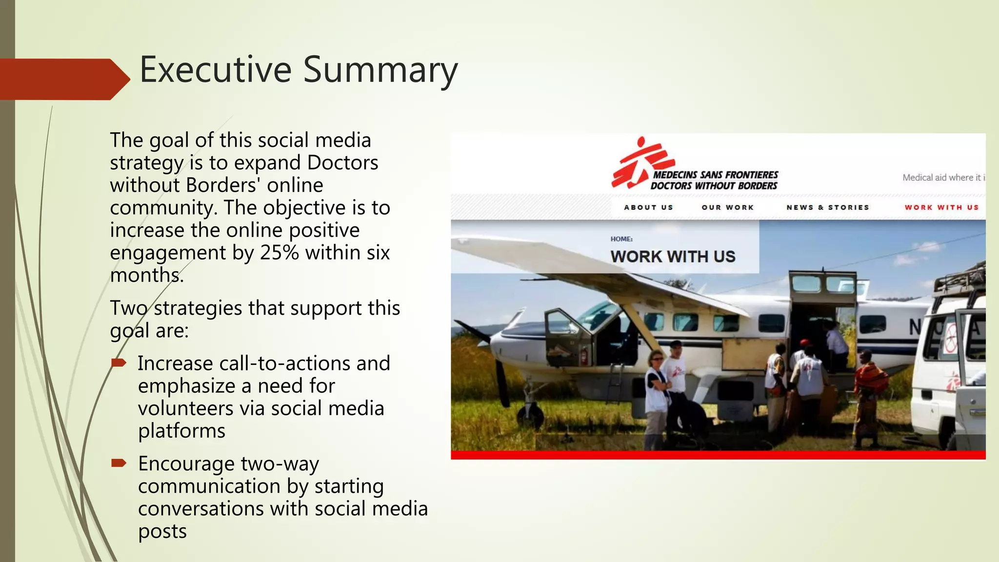 UFSMM Doctors without Borders Social Media Strategy Hypothetical | PPTX