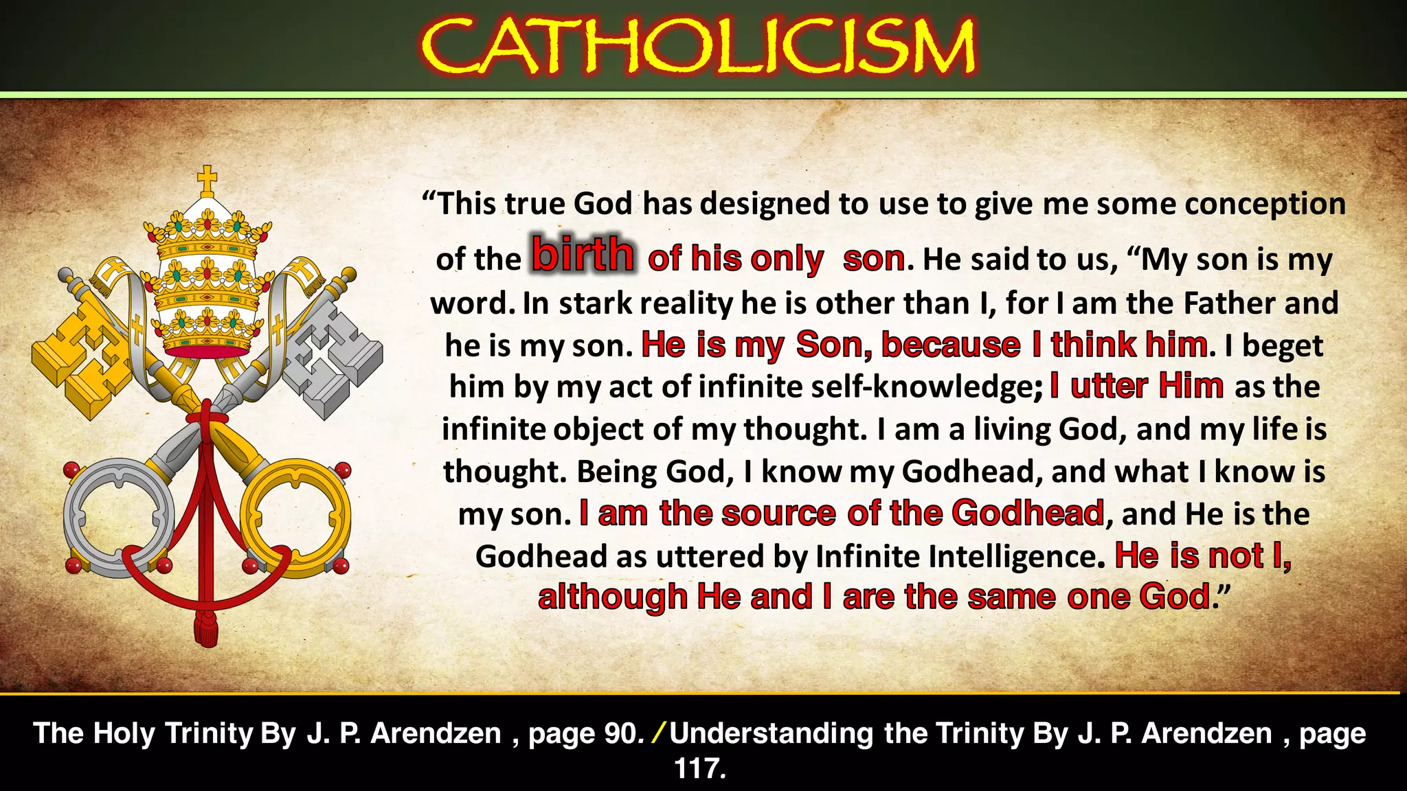THE TRINITY - Catholic Trinity, Anti-Trinitarians, Adventism, Islam ...