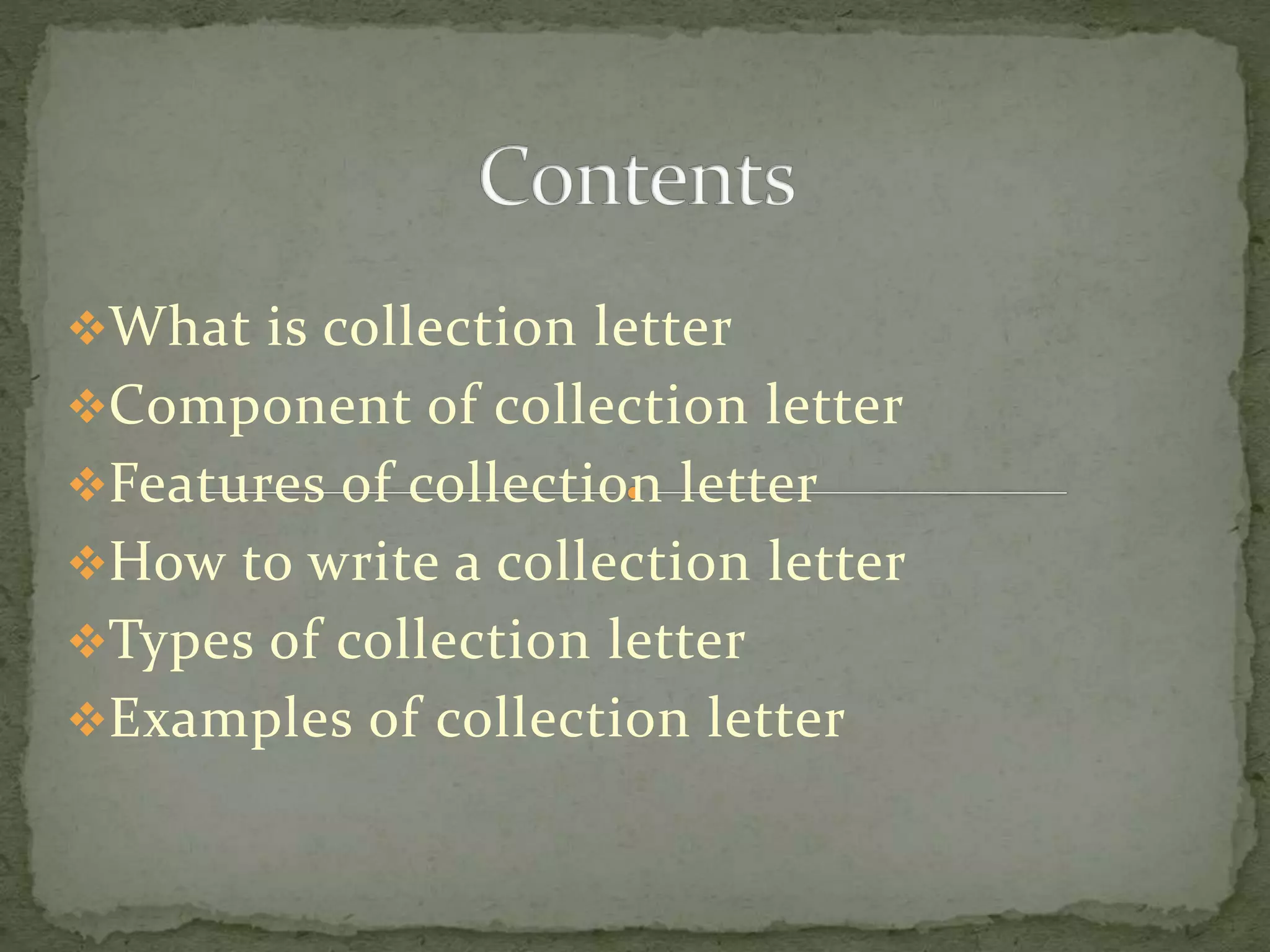 collection letter | PPT