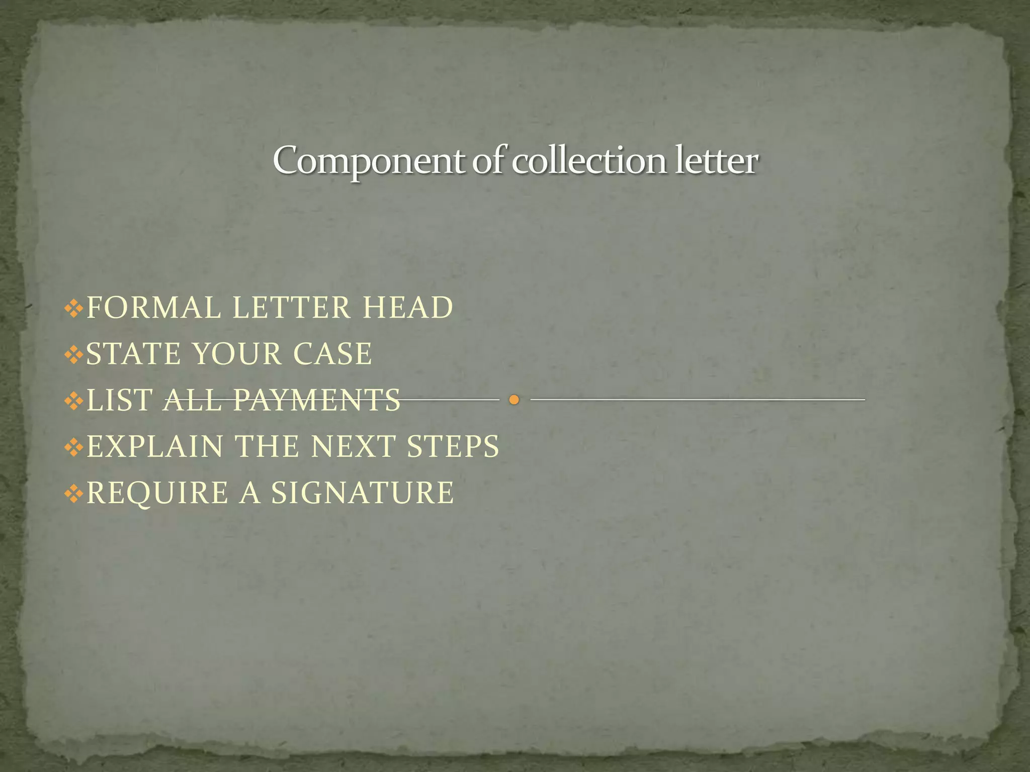 collection letter | PPT