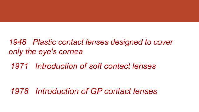 A HISTORY OF CONTACT LENSES | PPT