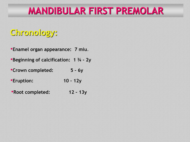 Permanent Mandibular First Premolar and Differences between First and ...