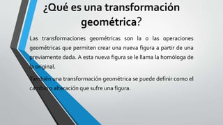 Clases de Transformaciones Isometrica | PPTX