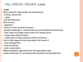Promoting Sustainable Development of Hill Areas- Issues and Option | PPTX