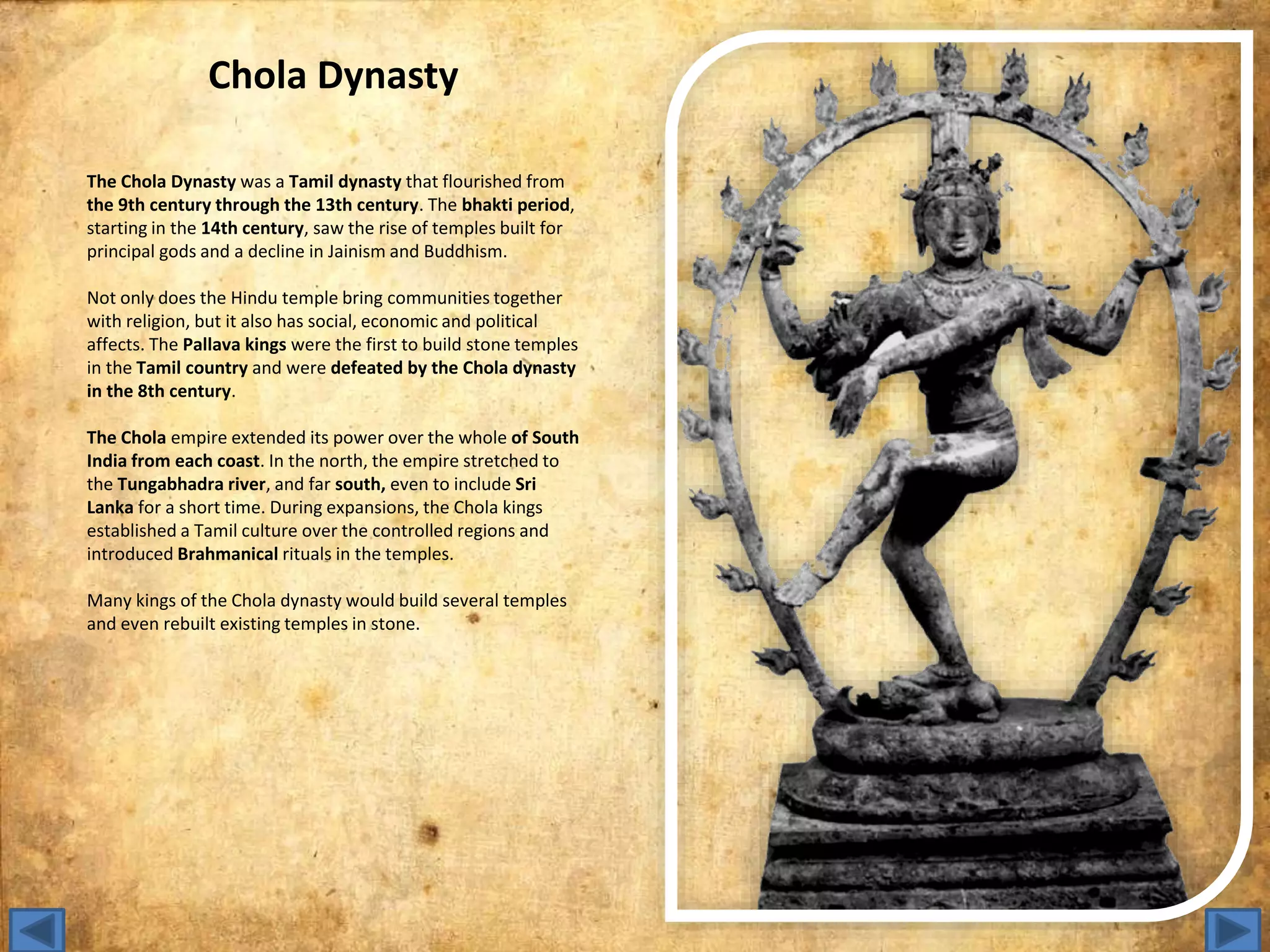The Chola Dynasty (Golden age of tamil culture) | PPTX