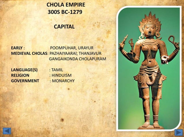 The Chola Dynasty (Golden age of tamil culture) | PPTX