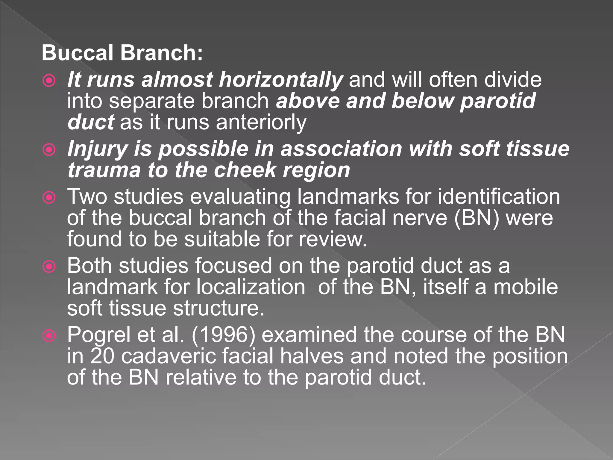Applied surgical anatomy of facial nerve in oral and maxillofacial ...