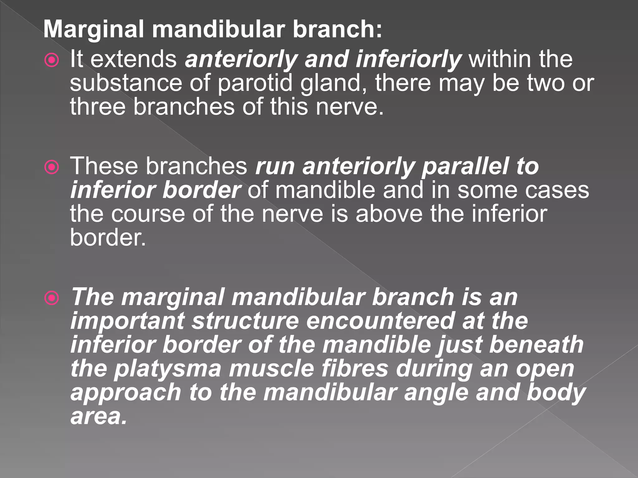 Applied surgical anatomy of facial nerve in oral and maxillofacial ...