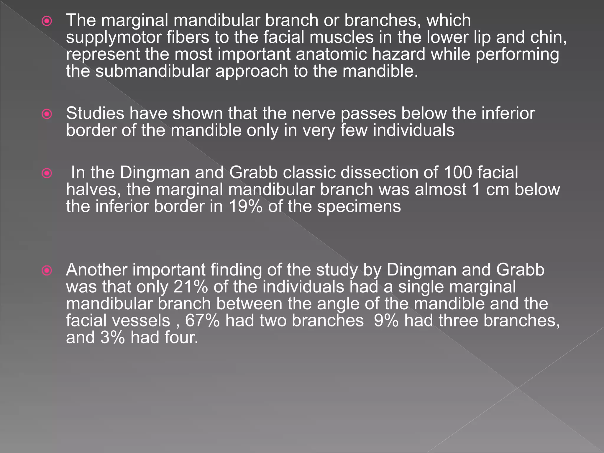 Applied surgical anatomy of facial nerve in oral and maxillofacial ...