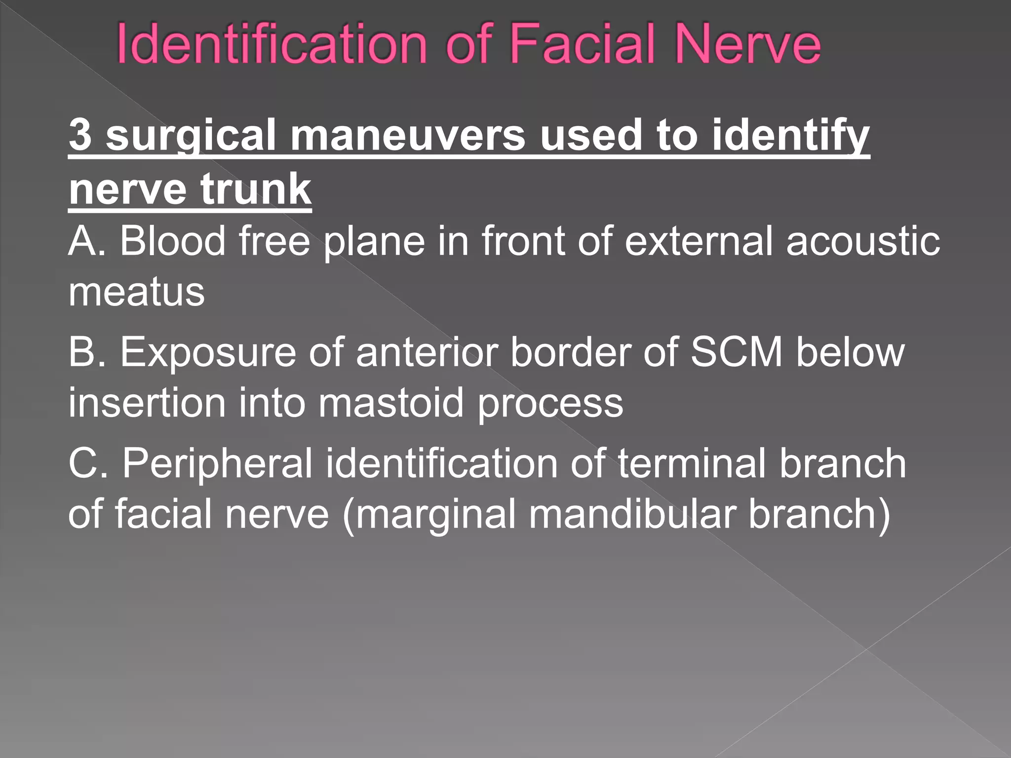 Applied surgical anatomy of facial nerve in oral and maxillofacial ...